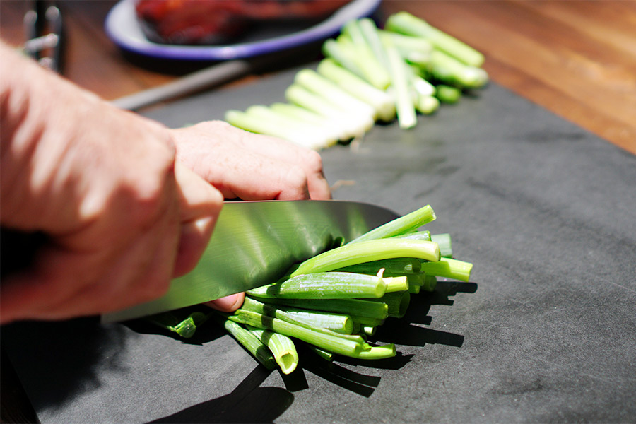 Chinese Roasted Red Pork Belly with Spring Onions | Snowys Blog