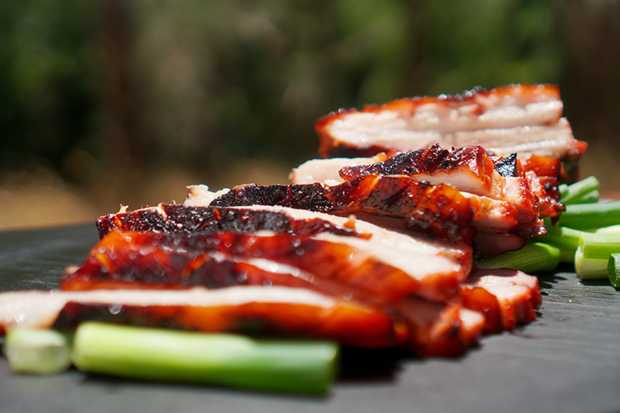 Chinese Roasted Red Pork Belly with Spring Onions | Snowys Blog