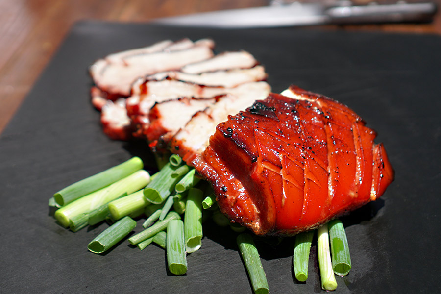 Chinese Roasted Red Pork Belly with Spring Onions | Snowys Blog